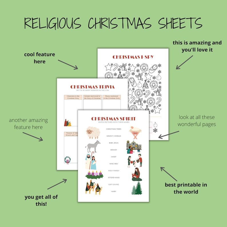 Christian Kids Christmas Activity Printables, Christmas Homeschool ...
