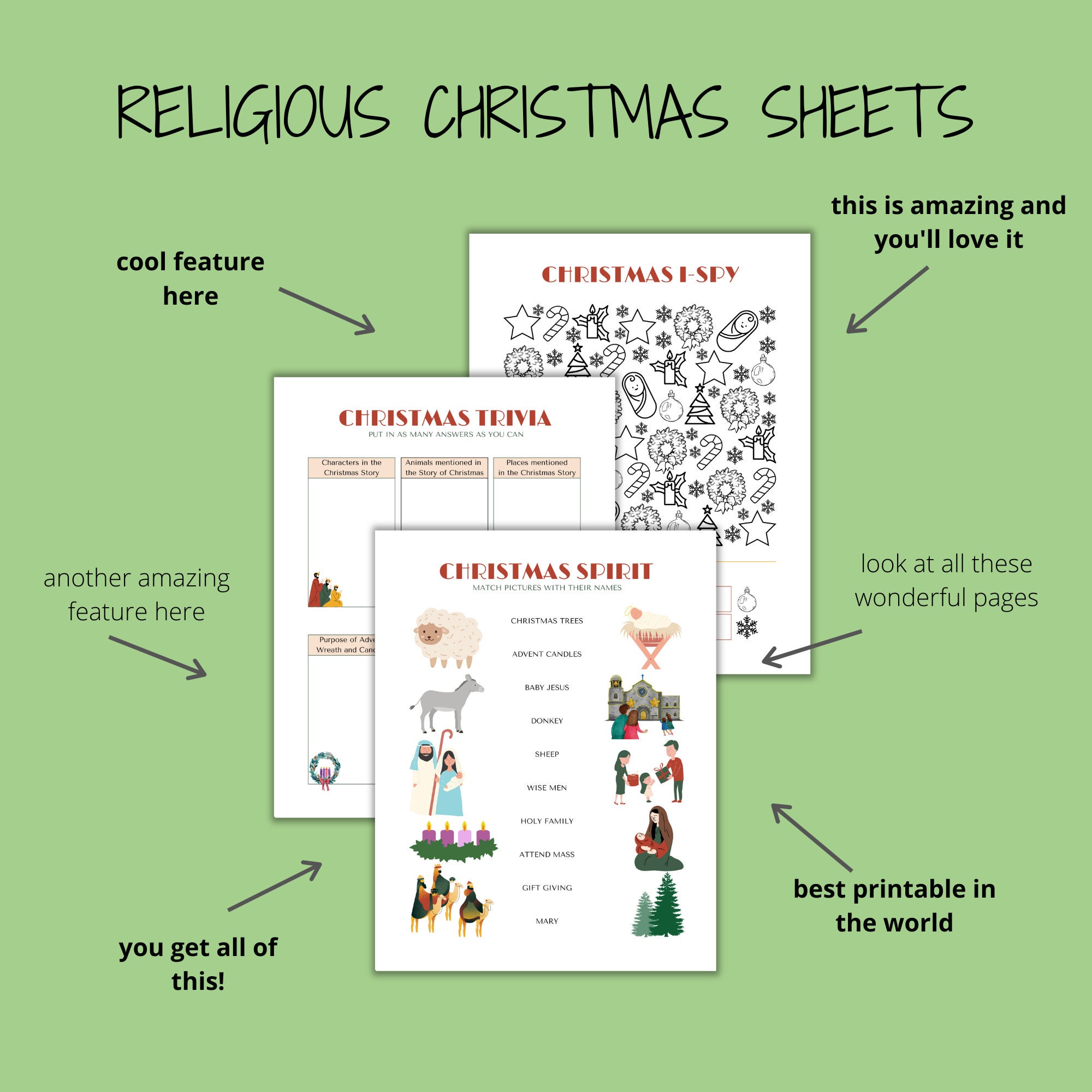 Christian Kids Christmas Activity Printables, Christmas Homeschool ...