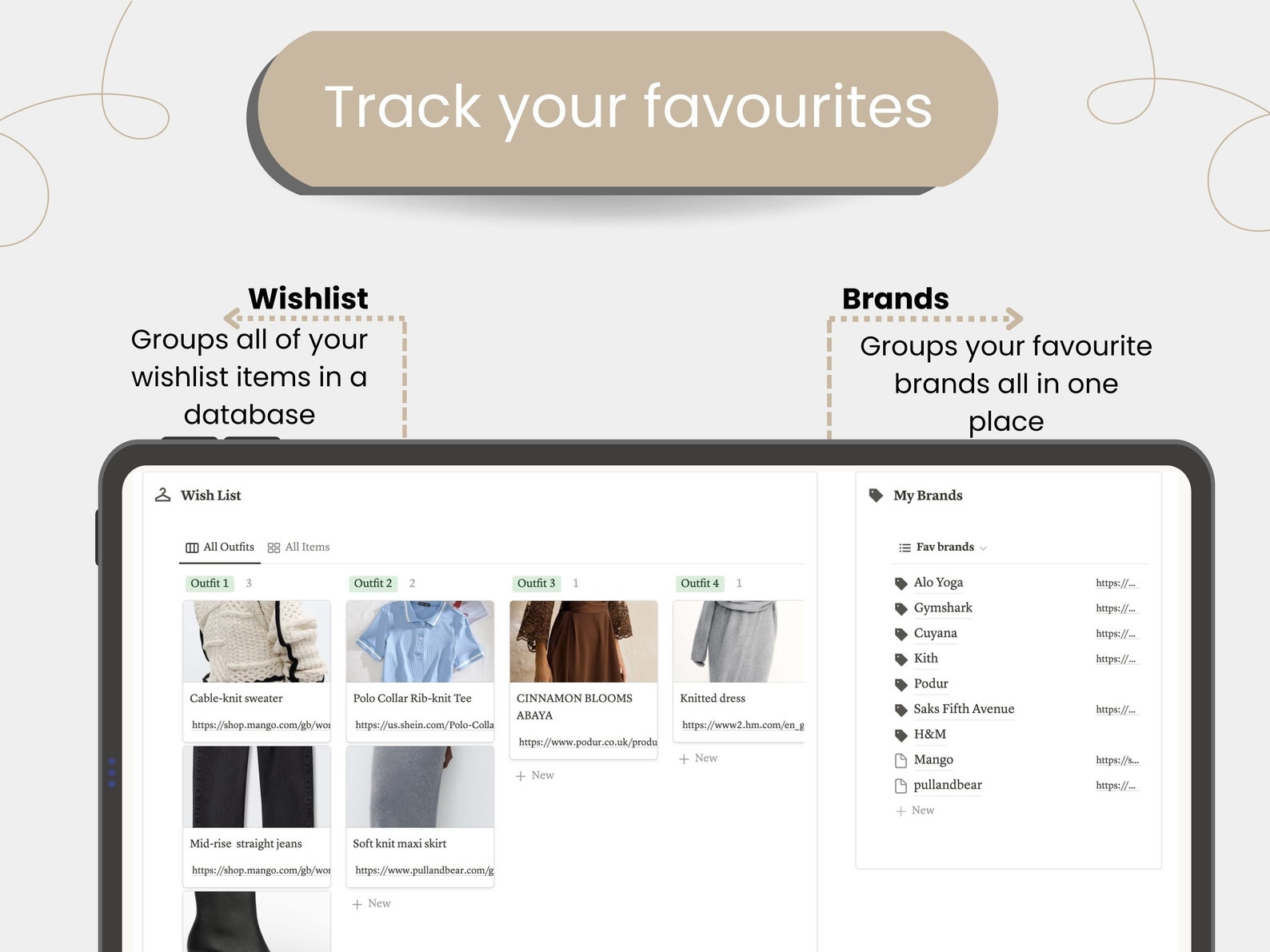Notion Template Outfit Planner, Wardrobe Manager, Outfit Planner ...
