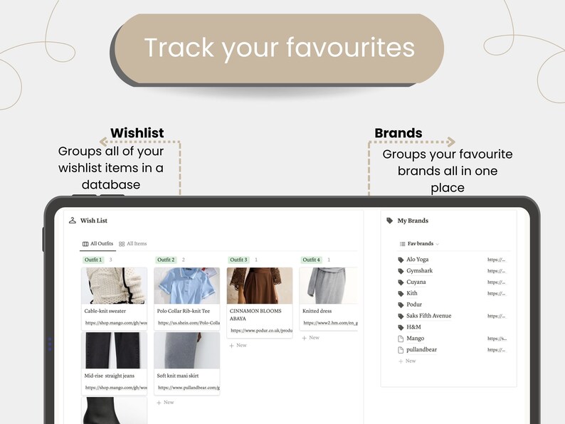 Notion Template Outfit Planner, Wardrobe Manager, Outfit Planner ...