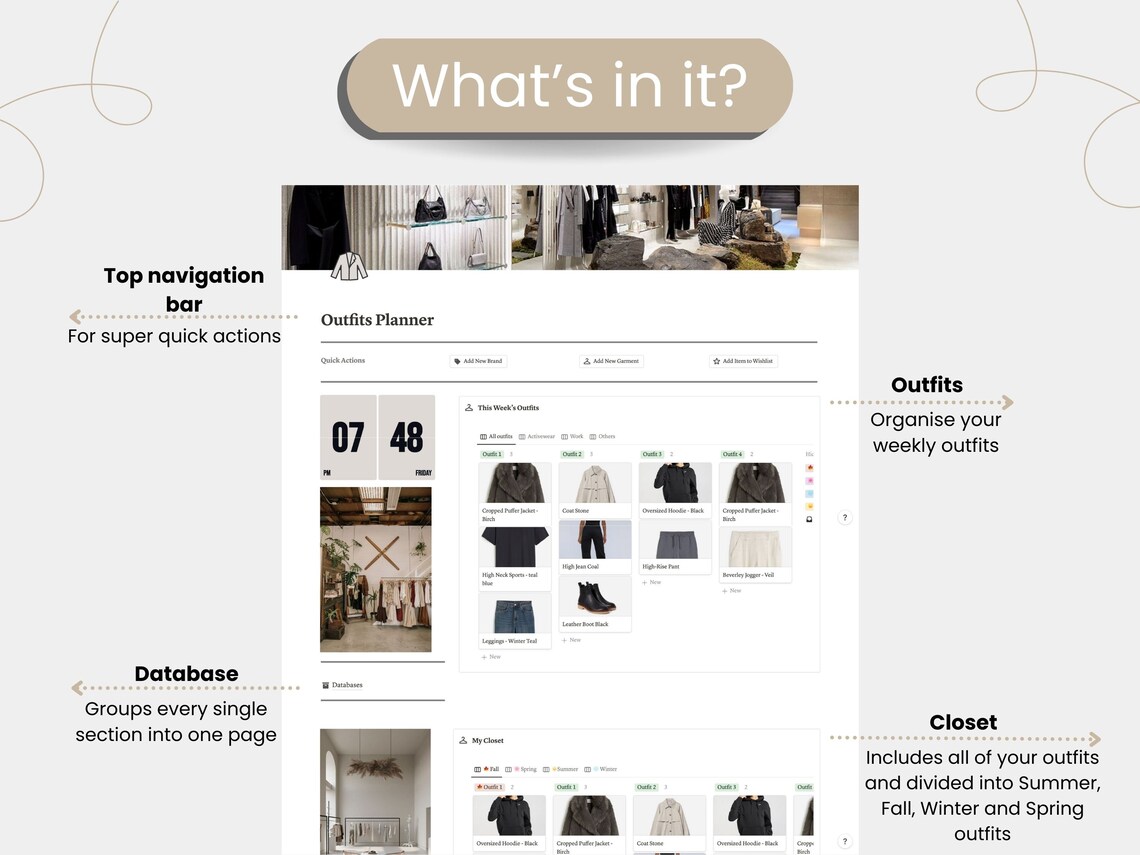 Notion Template Outfit Planner, Wardrobe Manager, Outfit Planner ...