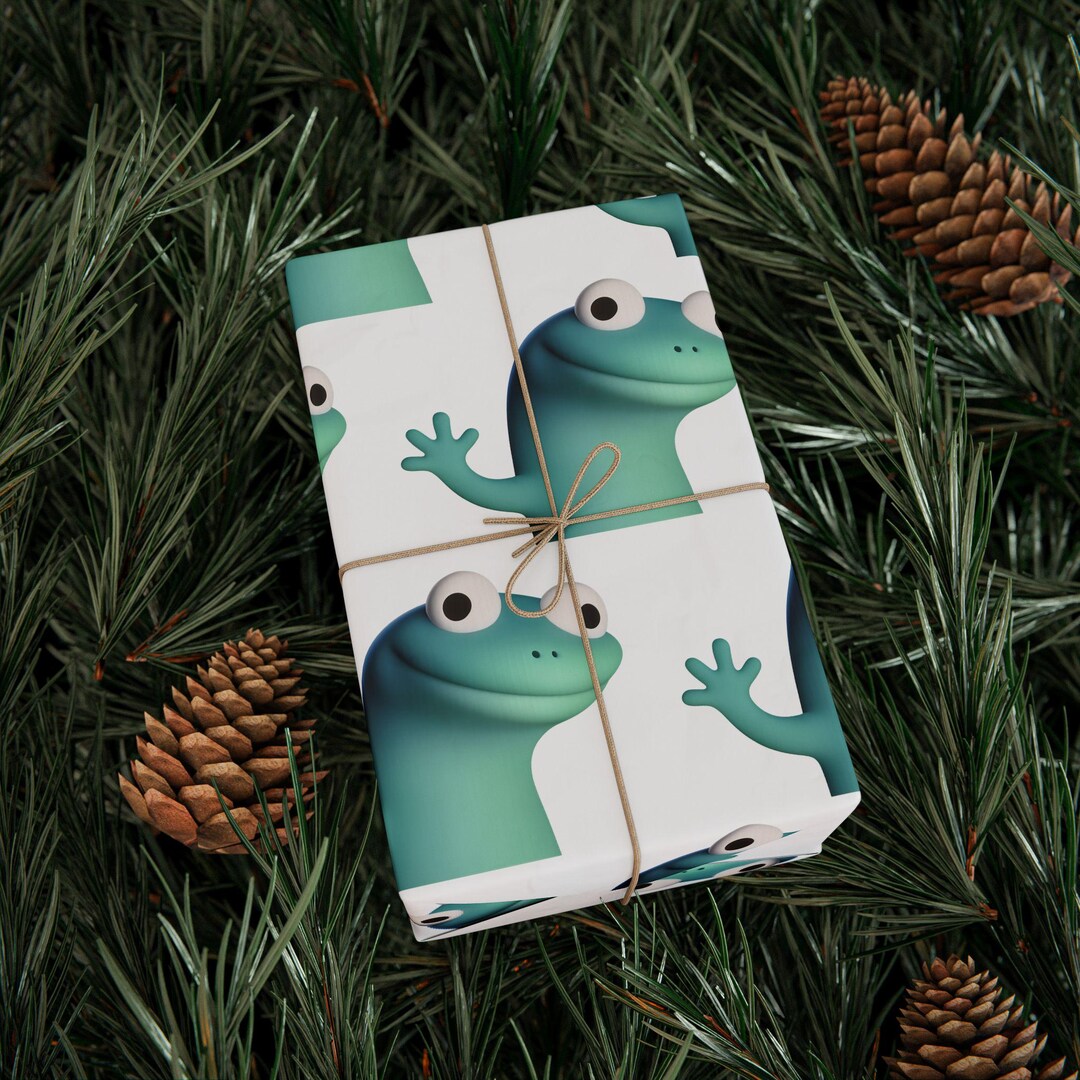 Lizard Wrapping Paper, Cute Reptile Gift Wrap, Funny Animal Meme ...