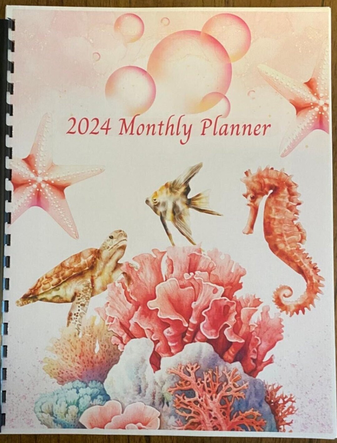 2024 Monthly Planner Pastel Sea Life - Etsy