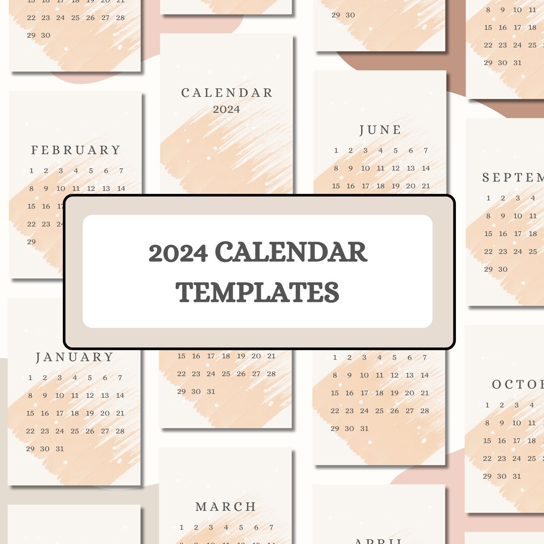Digital 2024 Calendar Printable Yearly Planner Minimalist Calendar ...