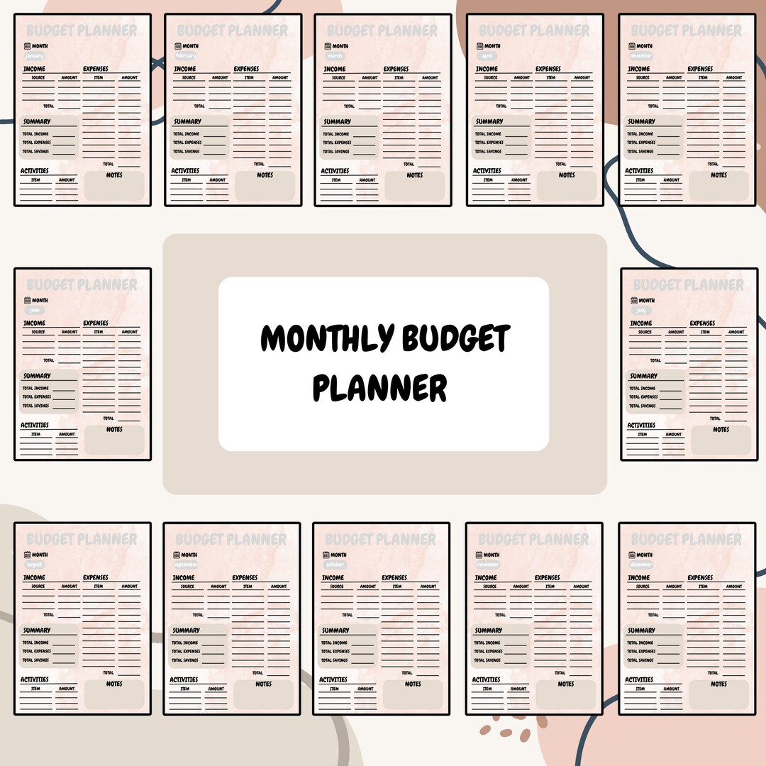 Digital Monthly Budget Planner Organise Finances With Ease Printable ...