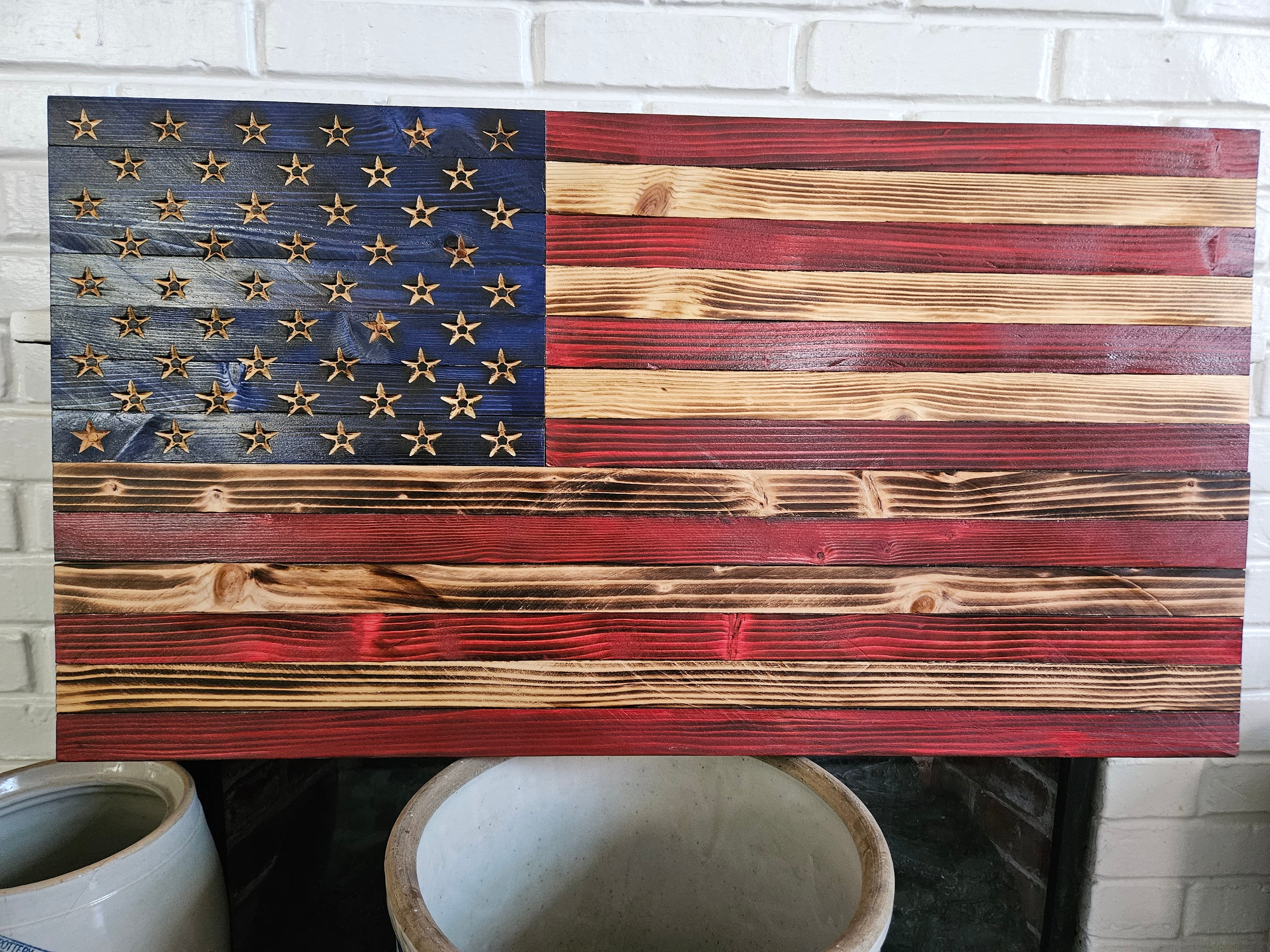 Rustic Wooden American Flag - Etsy