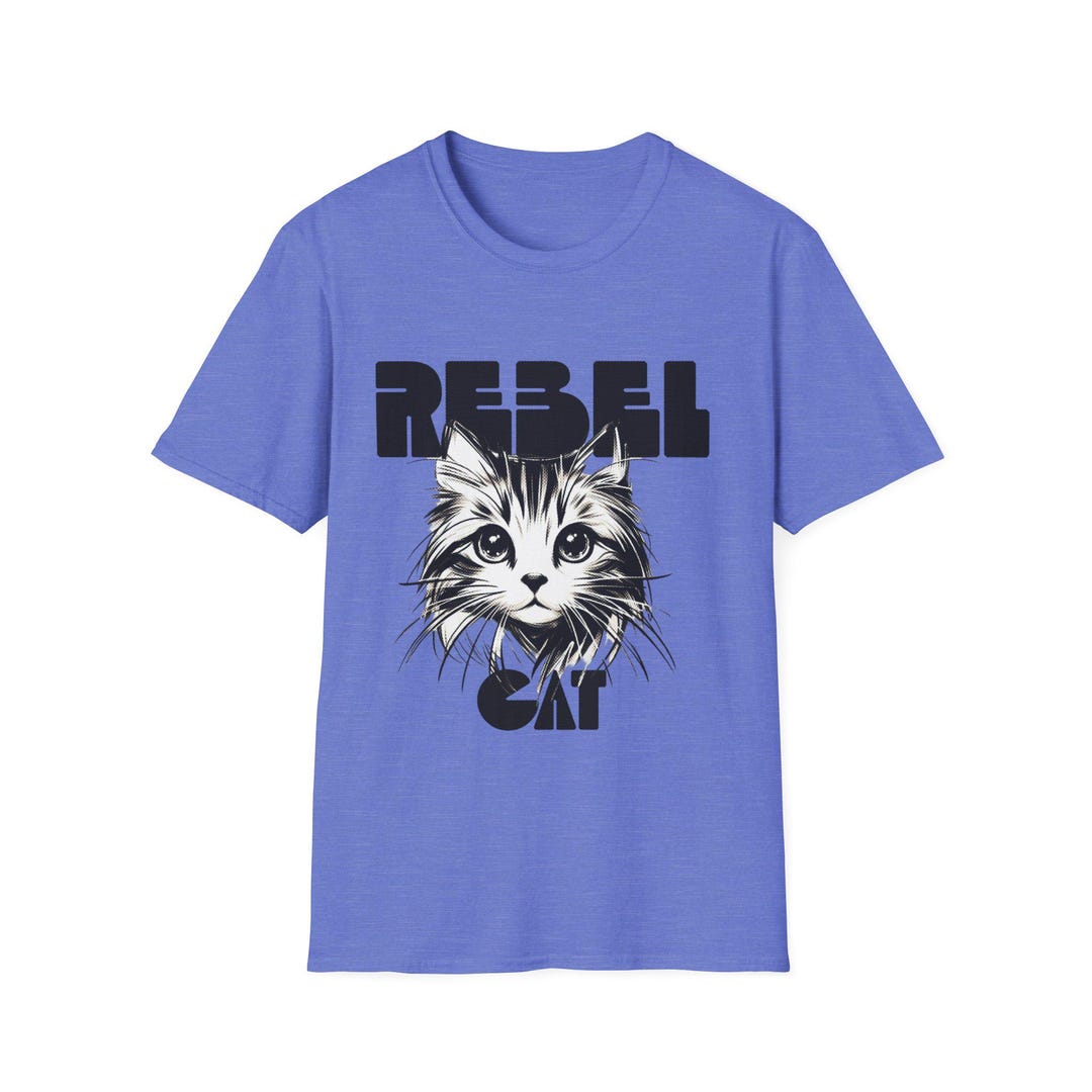 Cat Rebel T-shirt, Cute Rebel Cat, Cute Feline Fashion, T-shirt With ...