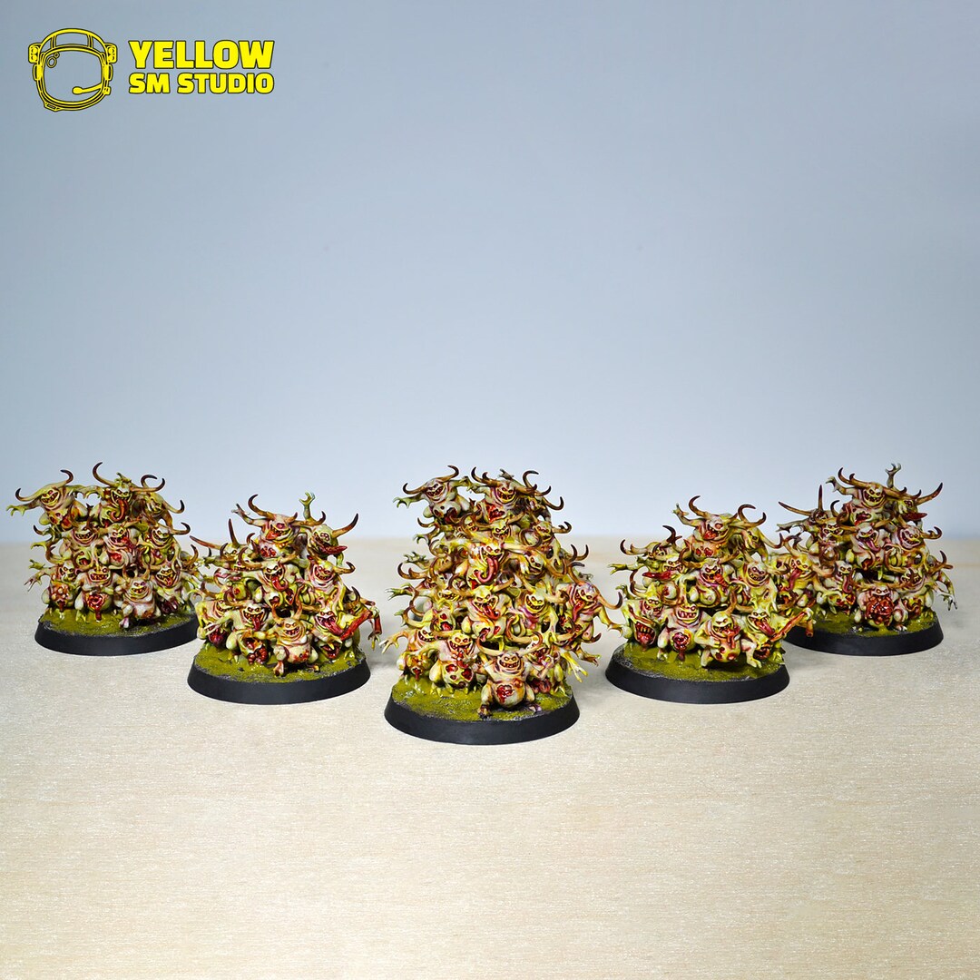 Nurglings 3 Models, Chaos Demons, Warhammer 40000, Pro Painted - Etsy