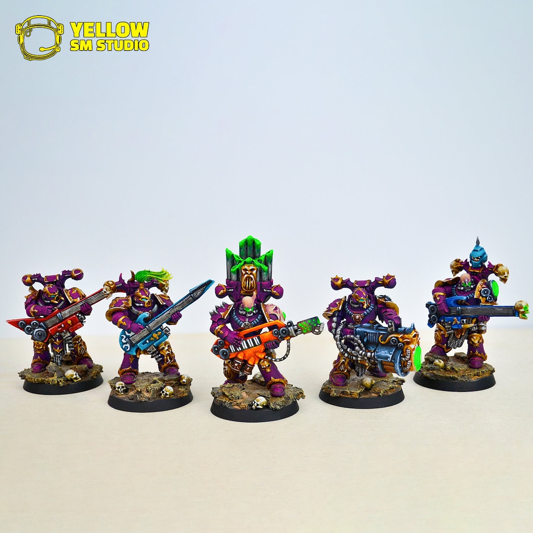 Bespoke Noise Marines 5 Models, Chaos Space Marines, Warhammer 40000 ...