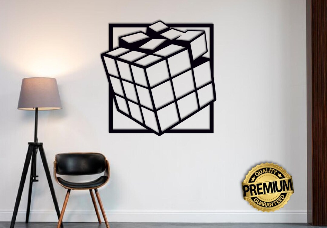 Rubik's Cube Metal Wall Art: Geometric Puzzle Decor - Etsy