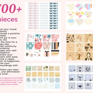 Ultimate Vision Board Kit With Images, Affirmations, Happiness Quotes ...