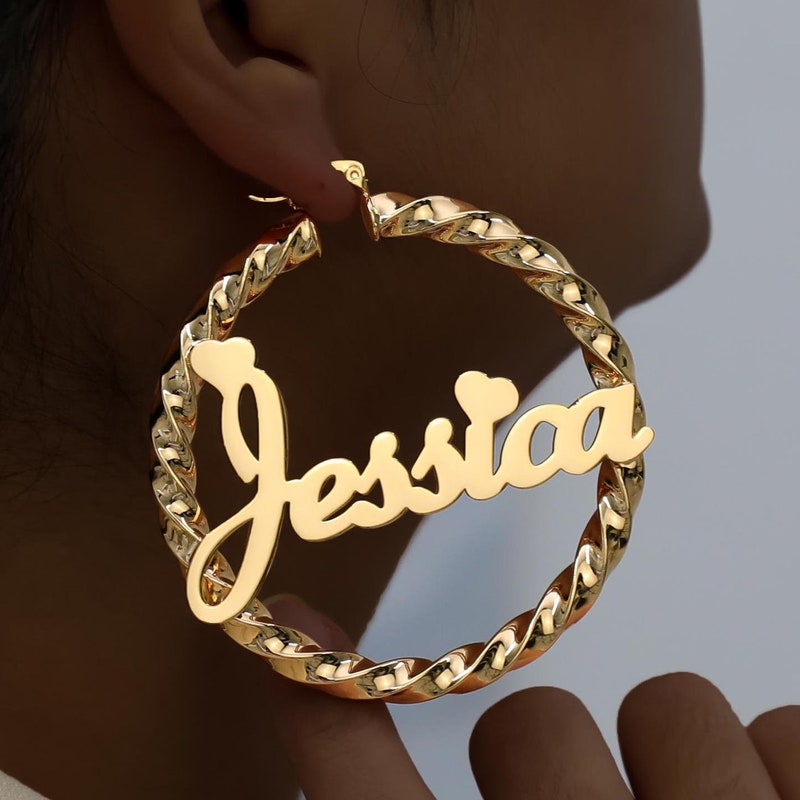 Custom Name Earrings - Etsy