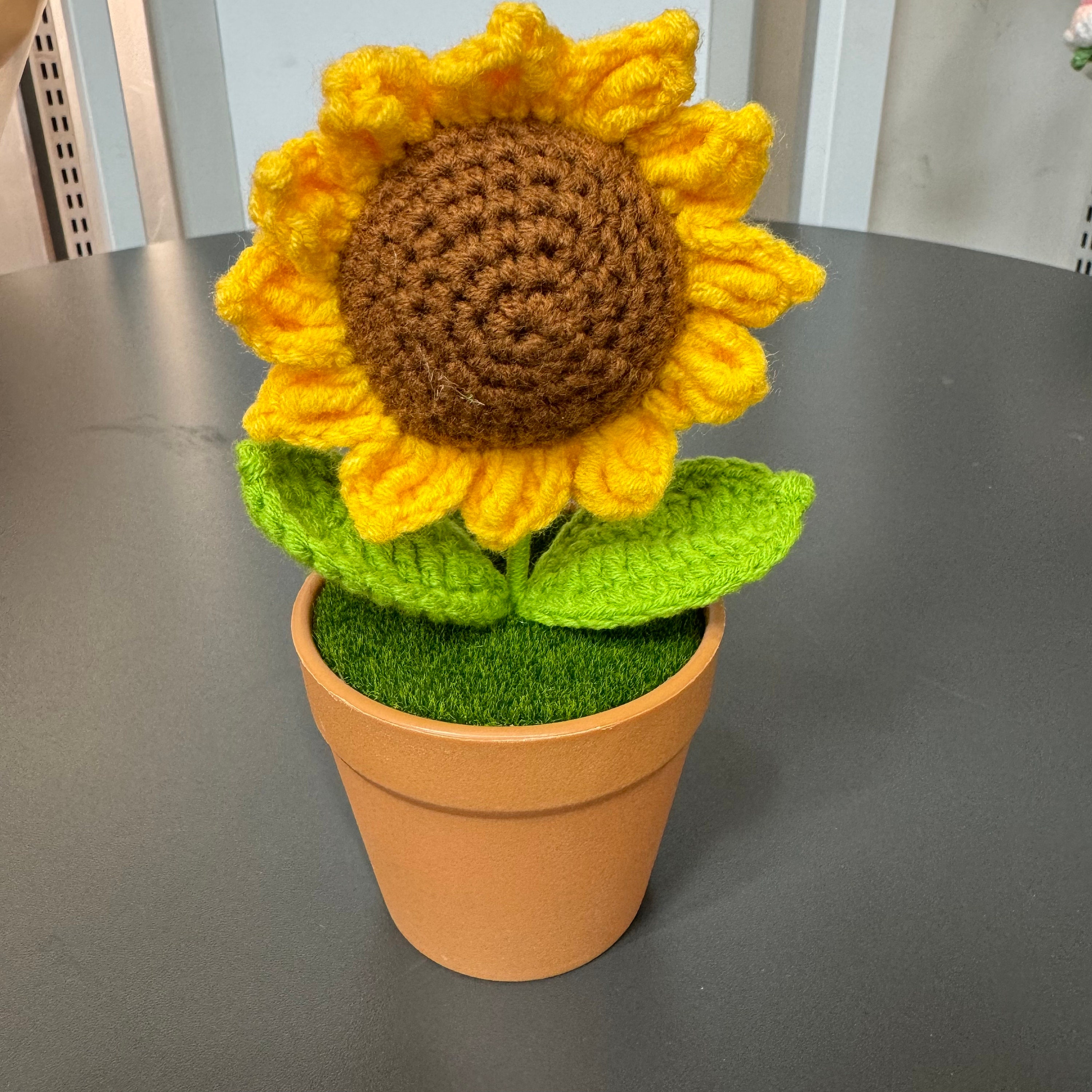 Crochet Sunflower in the Pot,hand Made Personalized Gift,home ...