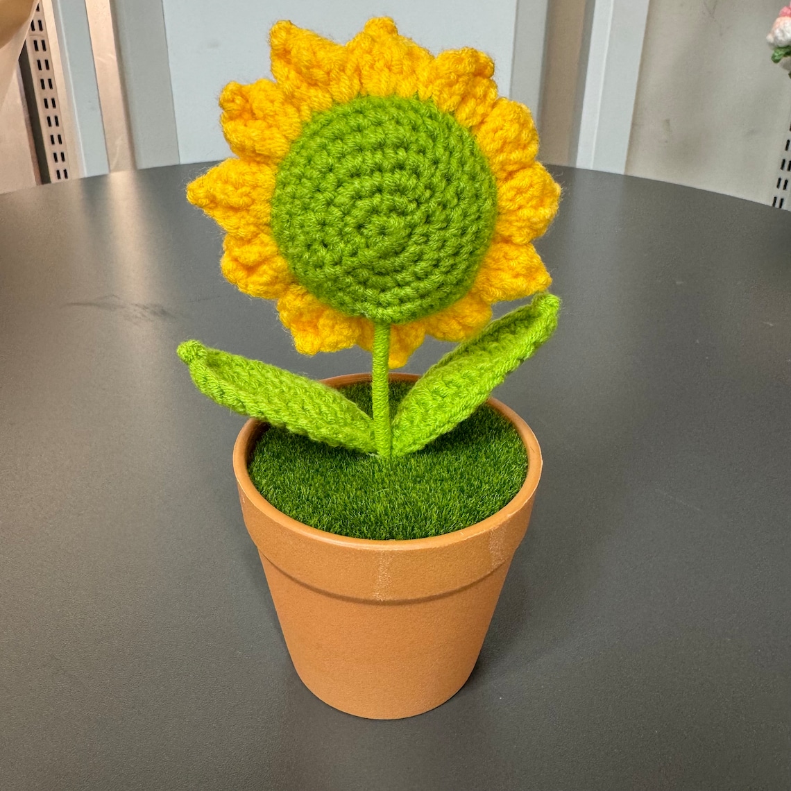 Crochet Sunflower in the Pot,hand Made Personalized Gift,home ...