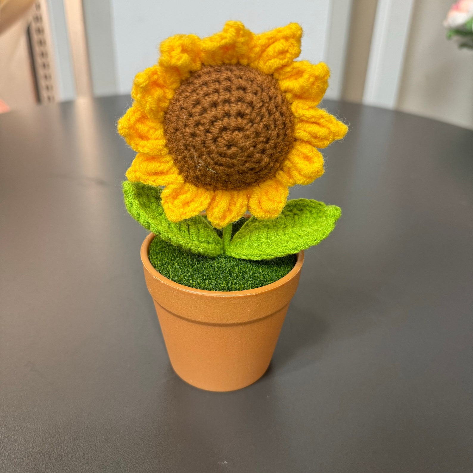 Crochet Sunflower in the Pot,hand Made Personalized Gift,home ...
