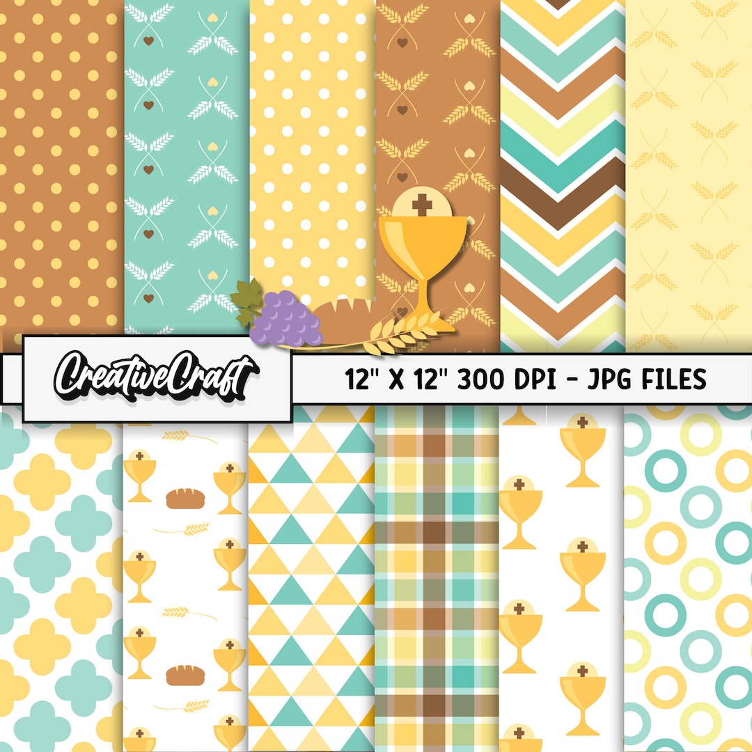 14 First Communion Digital Papers 300 DPI Maximum Quality, First ...