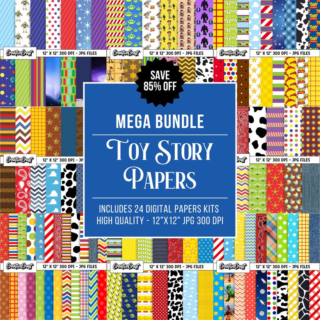 Megabudle +360 Toy Story Digital Papers 300 DPI Maximum Quality, Toy ...