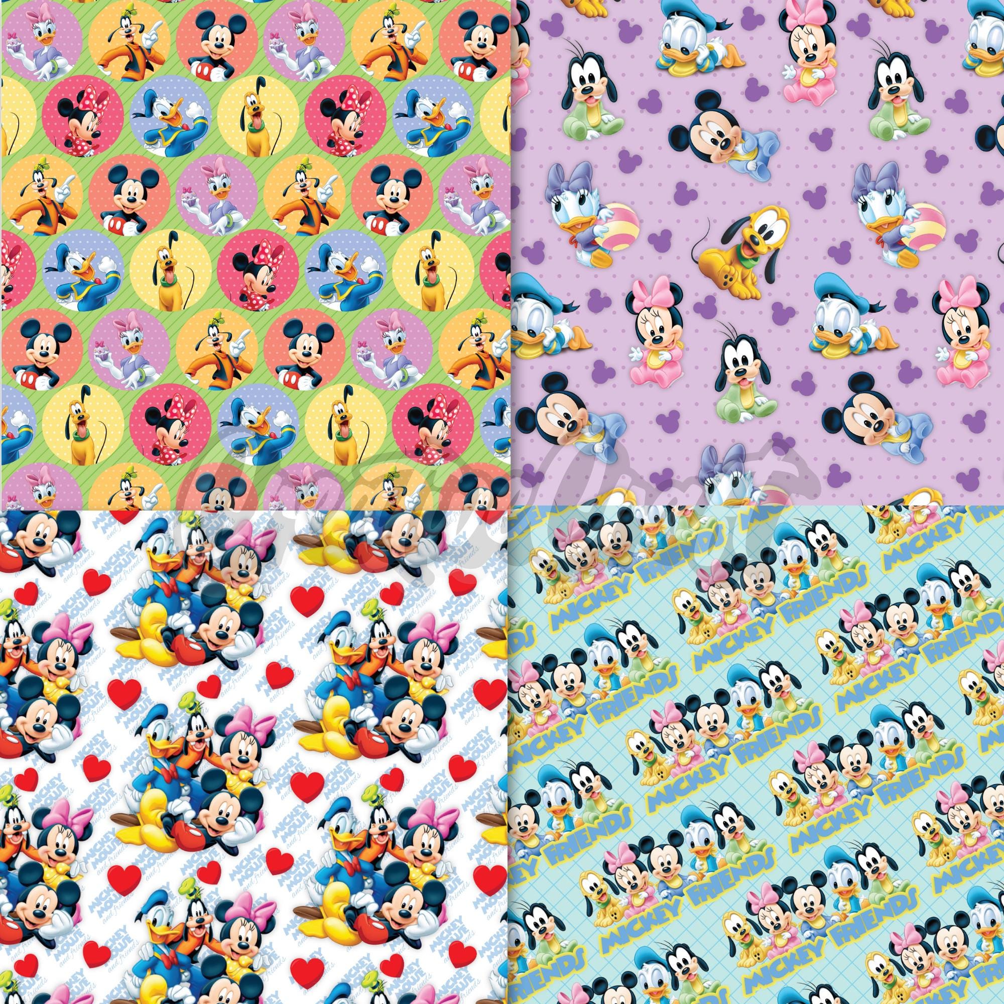 12 Mickey the Mouse Digital Papers 300 DPI Maximum Quality, Mickey ...