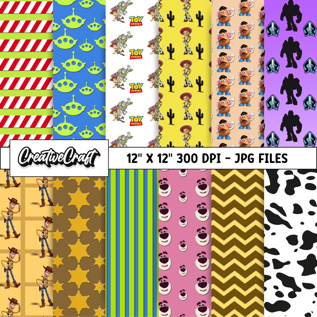 12 Toy Story Digital Papers 300 DPI Maximum Quality, Toy Story ...
