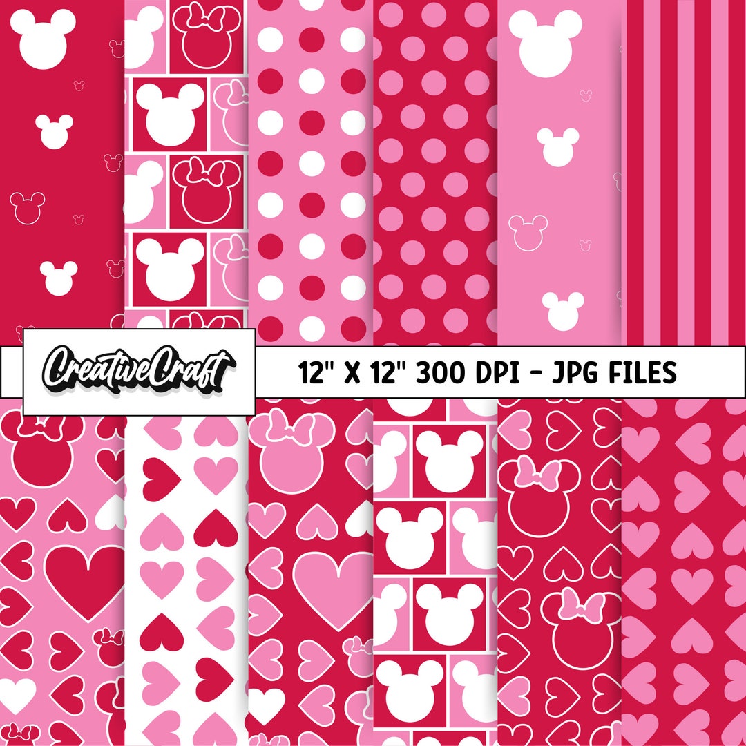 12 Minnie the Mouse Digital Papers 300 DPI Maximum Quality, Minnie ...