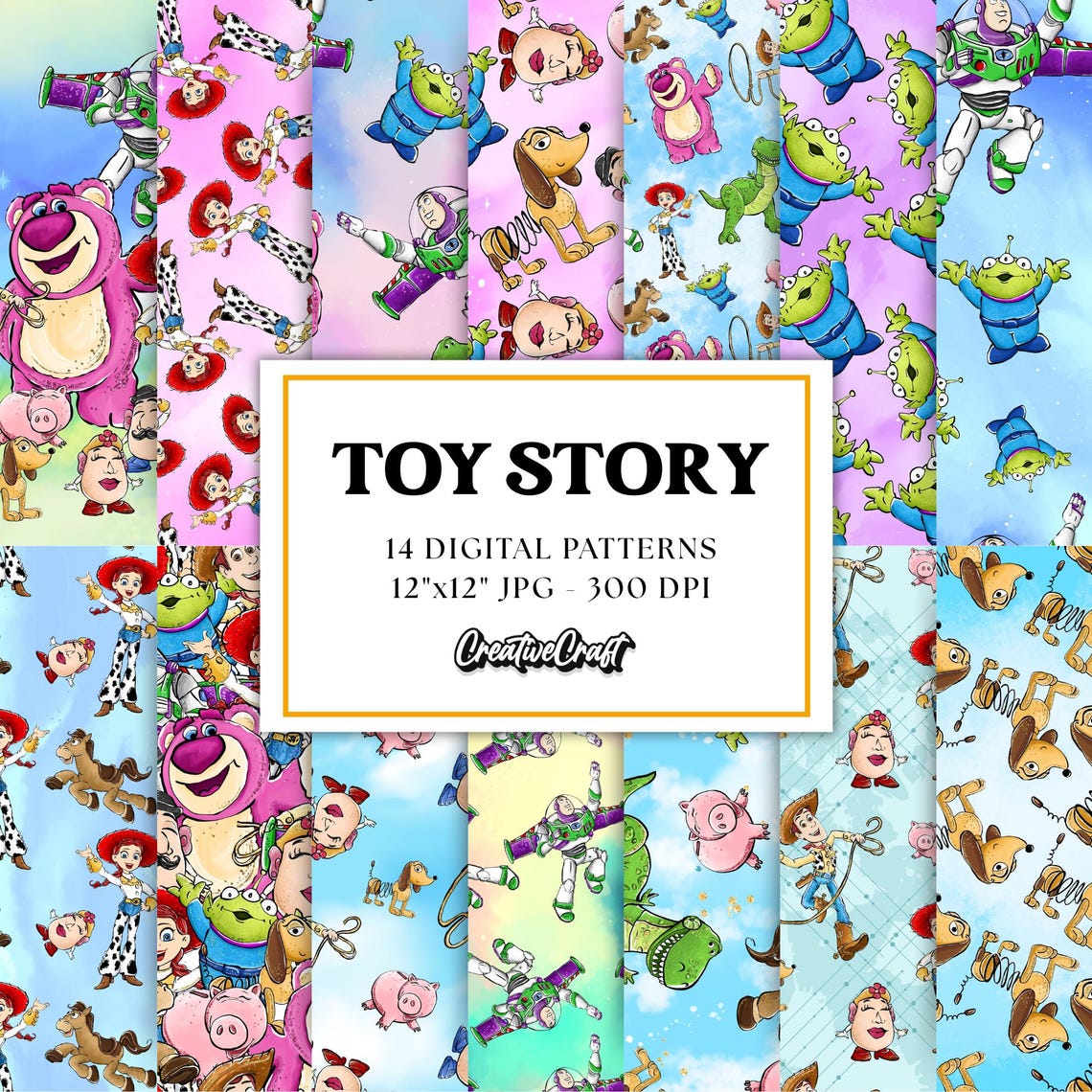 14 Toy Story Seamless Patterns 300 DPI Maximum Quality, Toy Story ...