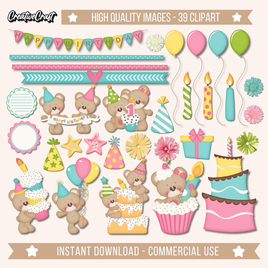 39 Clipart Png Birthday Bear 300 DPI Maximum Quality, Clipart Png ...