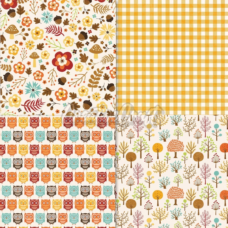 16 Autumn Fall Digital Papers 300 DPI Maximum Quality, Autumn Fall ...