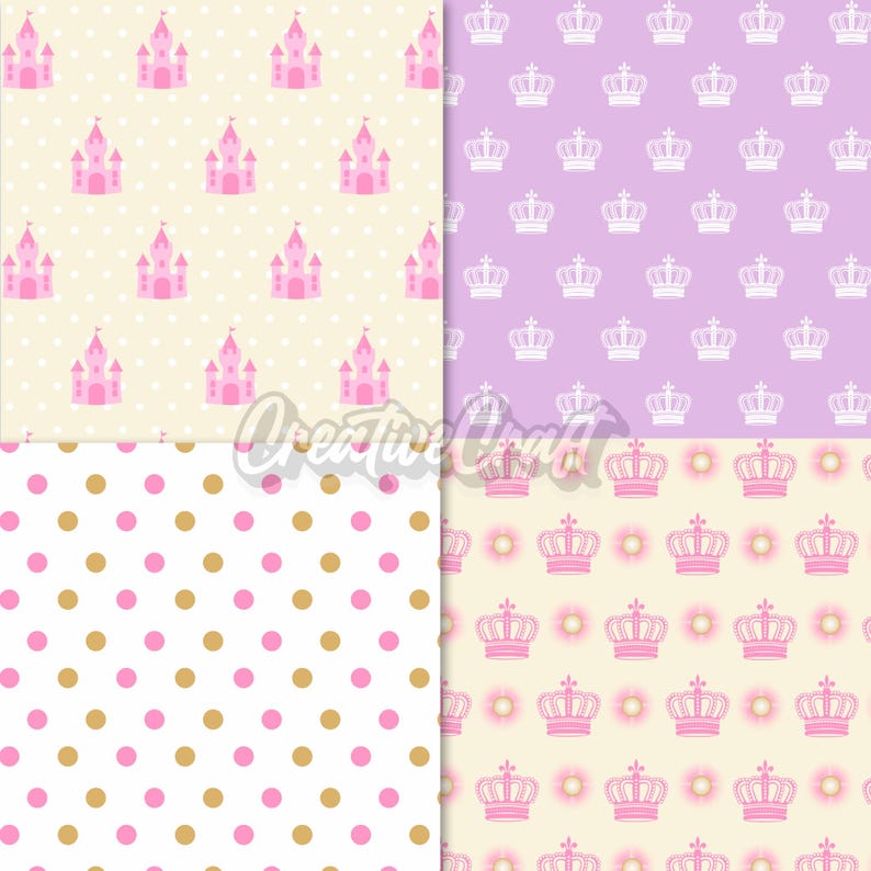 24 Princess Digital Papers 300 DPI Maximum Quality, Princess ...