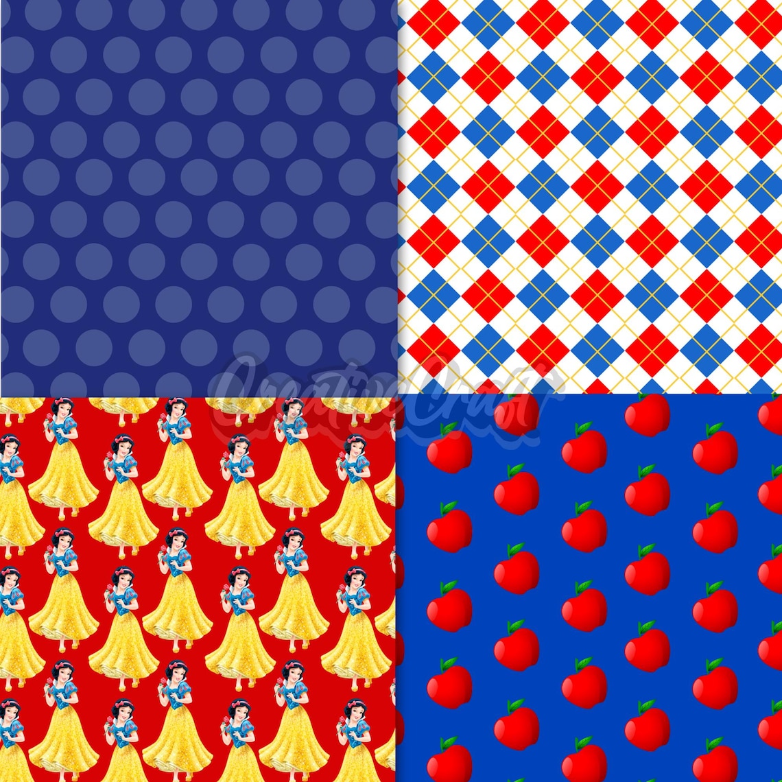 22 Princess Snow White Digital Papers 300 DPI Highest Quality, Snow ...