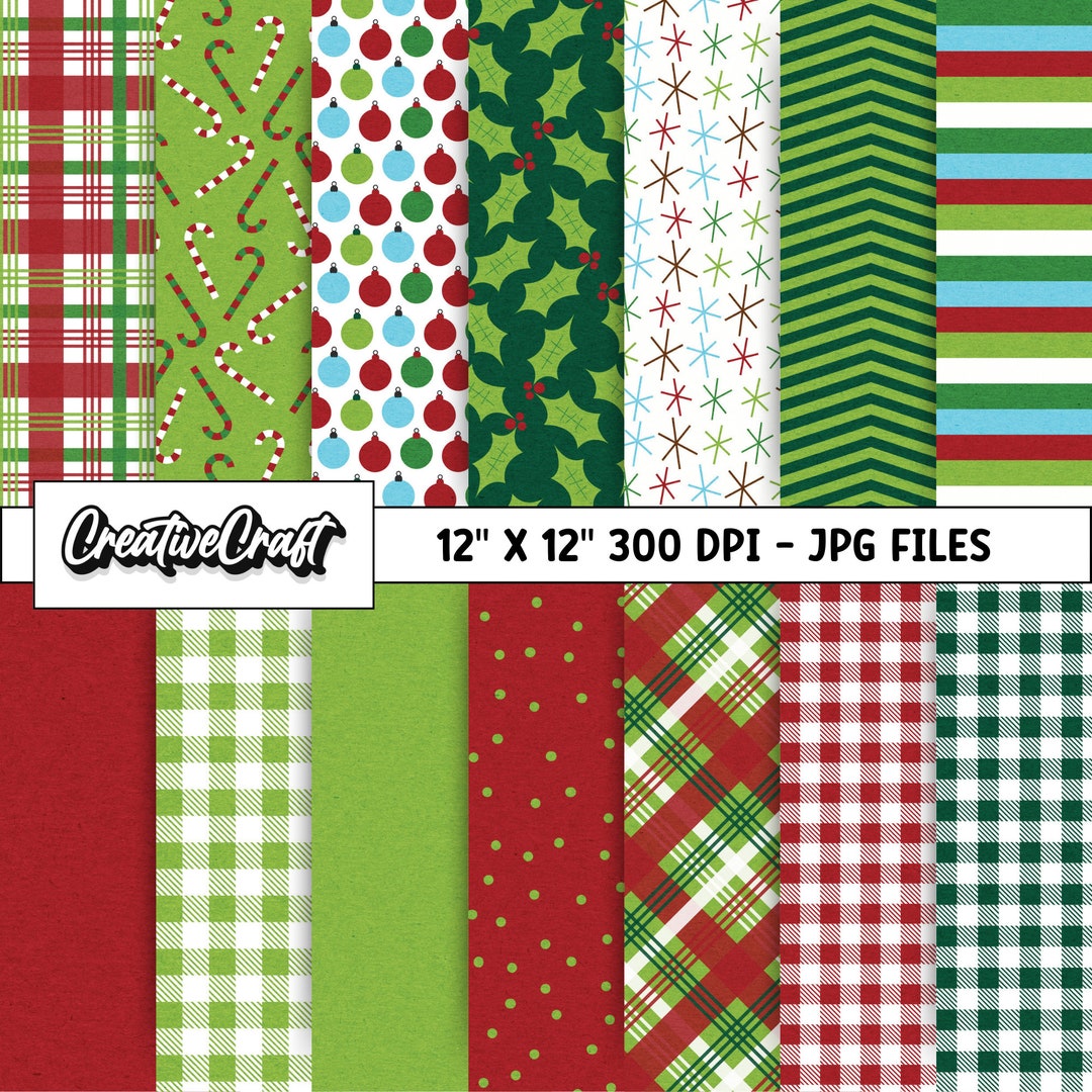 14 Christmas Digital Papers 300 DPI Maximum Quality, Christmas ...