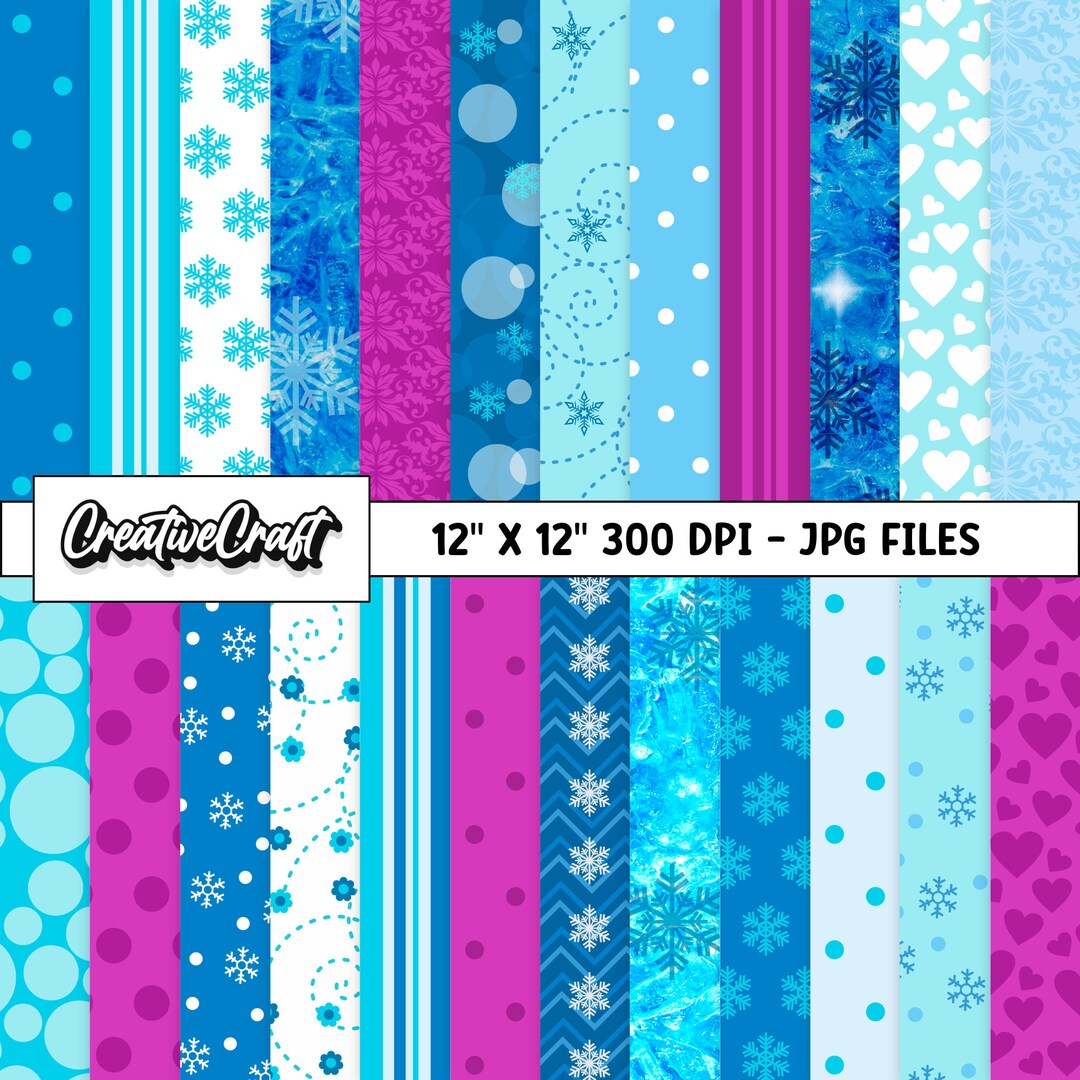 24 Princess Frozen Digital Papers 300 DPI Maximum Quality, Frozen ...