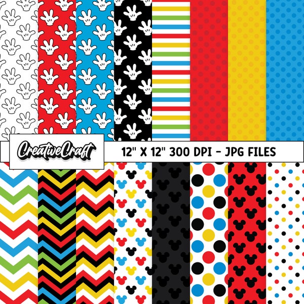 Digital Paper Mickey Mouse - Etsy