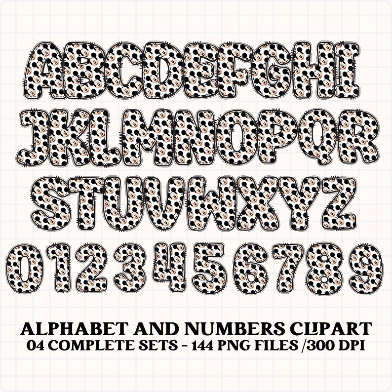 Mickey Mouse Alphabet Clipart PNG. 4 Styles With Mickey Mouse Cliparts ...