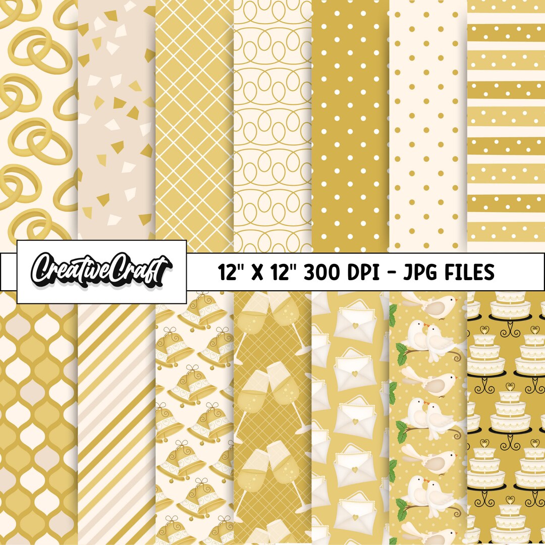 14 Wedding Digital Papers 300 DPI Highest Quality, Wedding Scrapbook ...