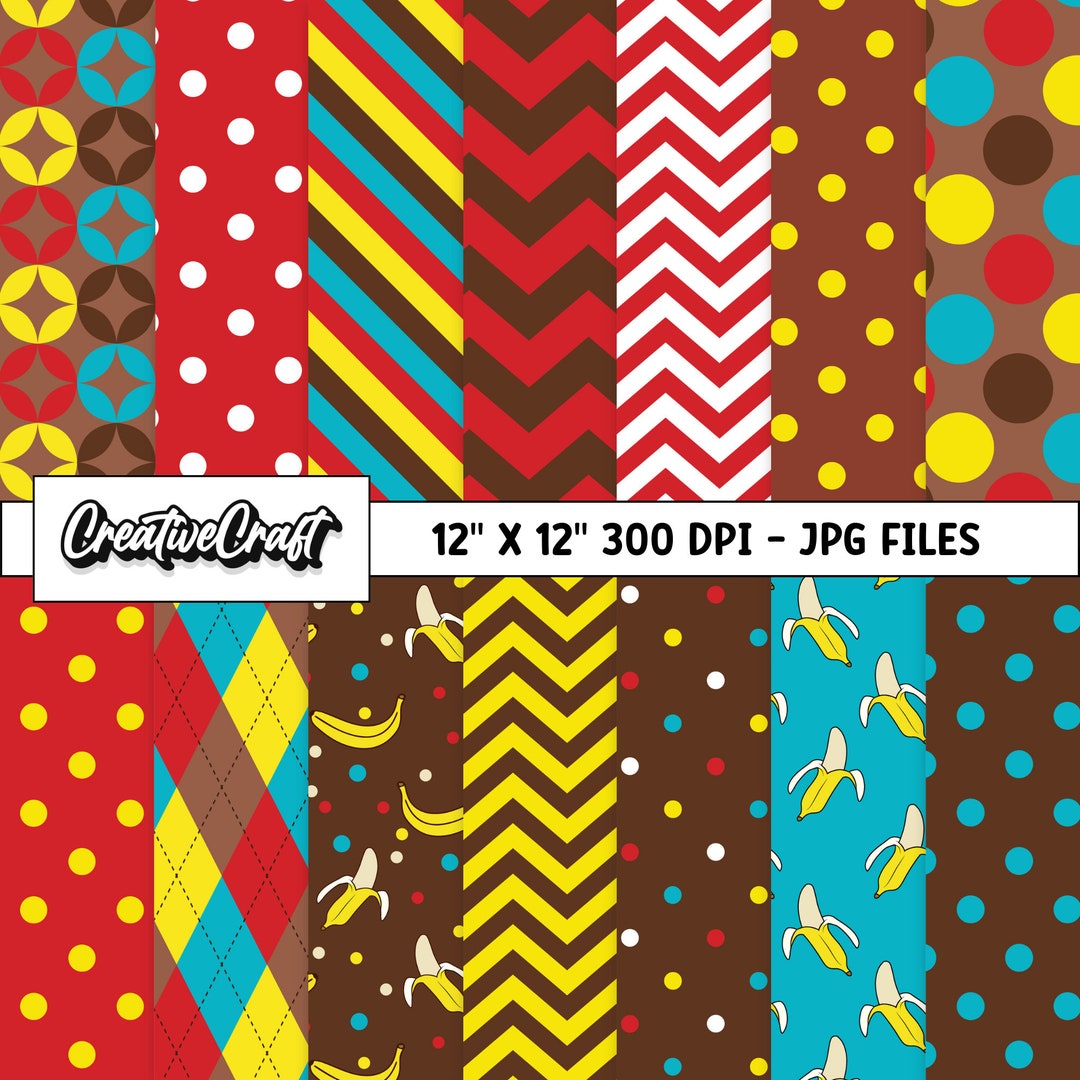 14 Monkey George Digital Papers 300 DPI Highest Quality, Monkey George ...