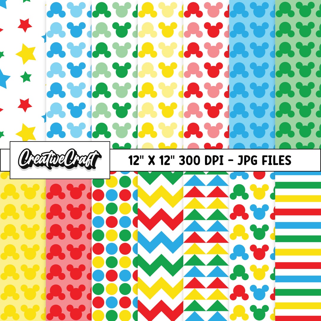 14 Clubhouse Mickey Digital Papers 300 DPI Maximum Quality, Mickey ...