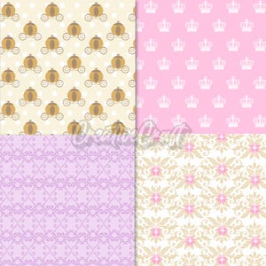 24 Princess Digital Papers 300 DPI Maximum Quality, Princess ...