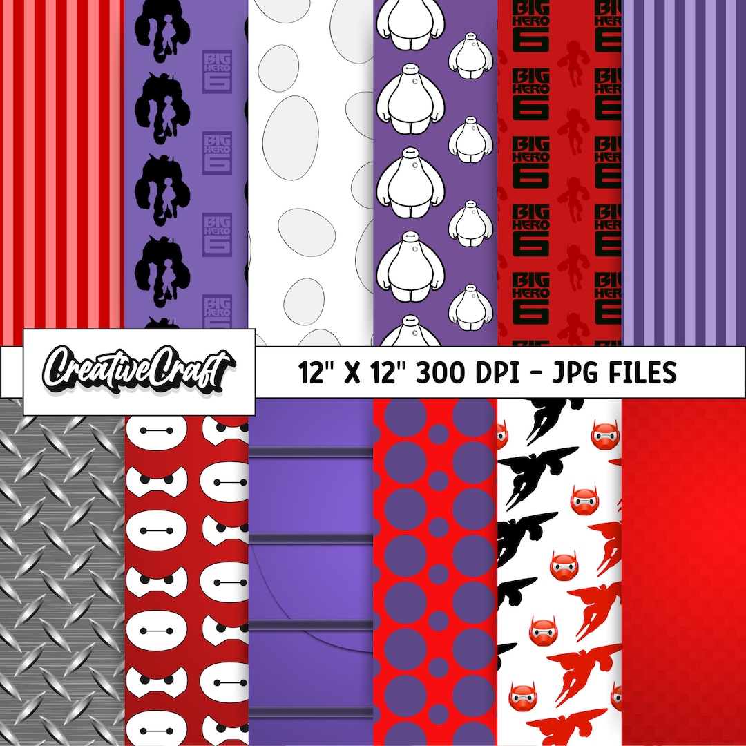 12 Big Hero Digital Papers 300 DPI Maximum Quality, Big Hero ...