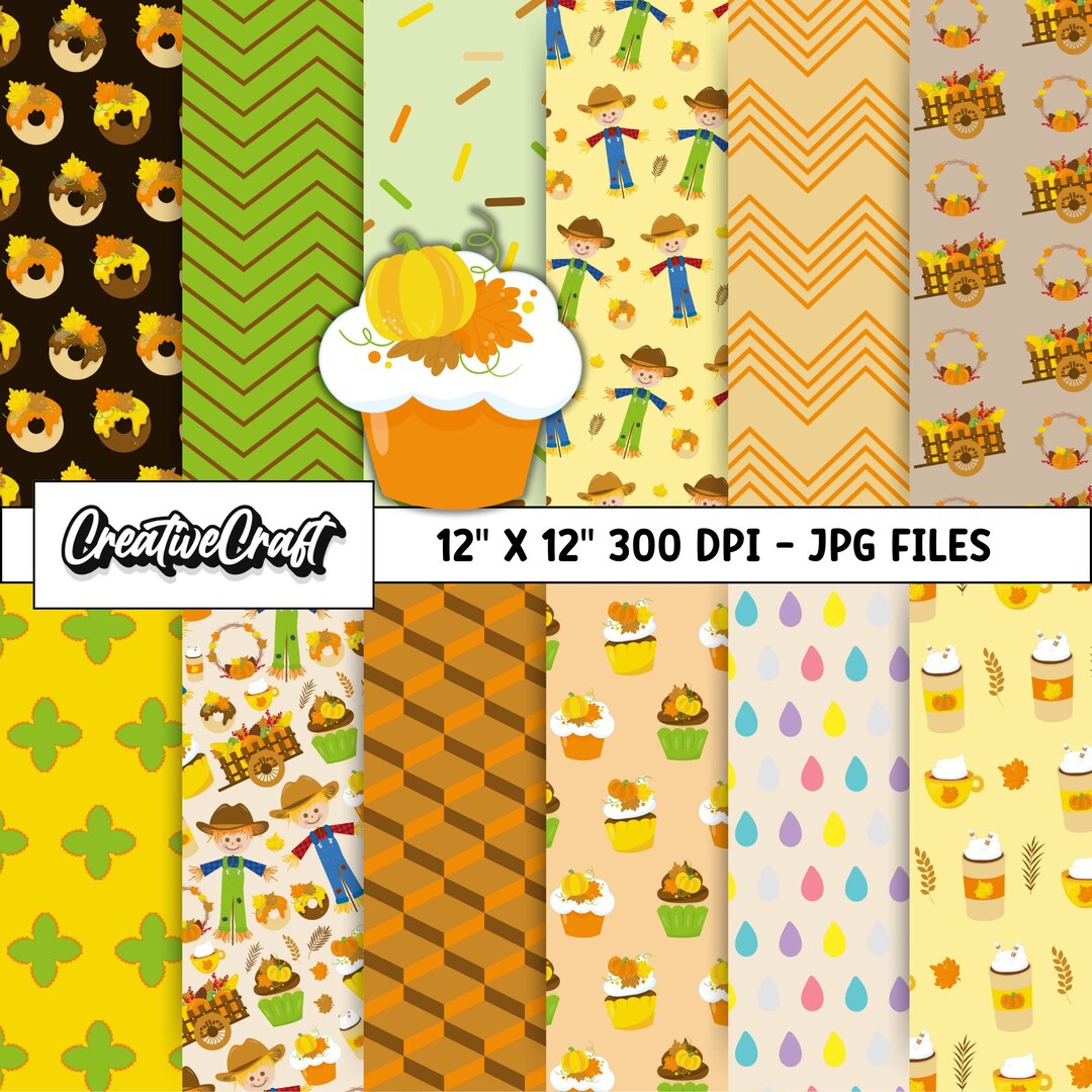 12 Autumn Fall Digital Papers 300 DPI Maximum Quality, Autumn Fall ...
