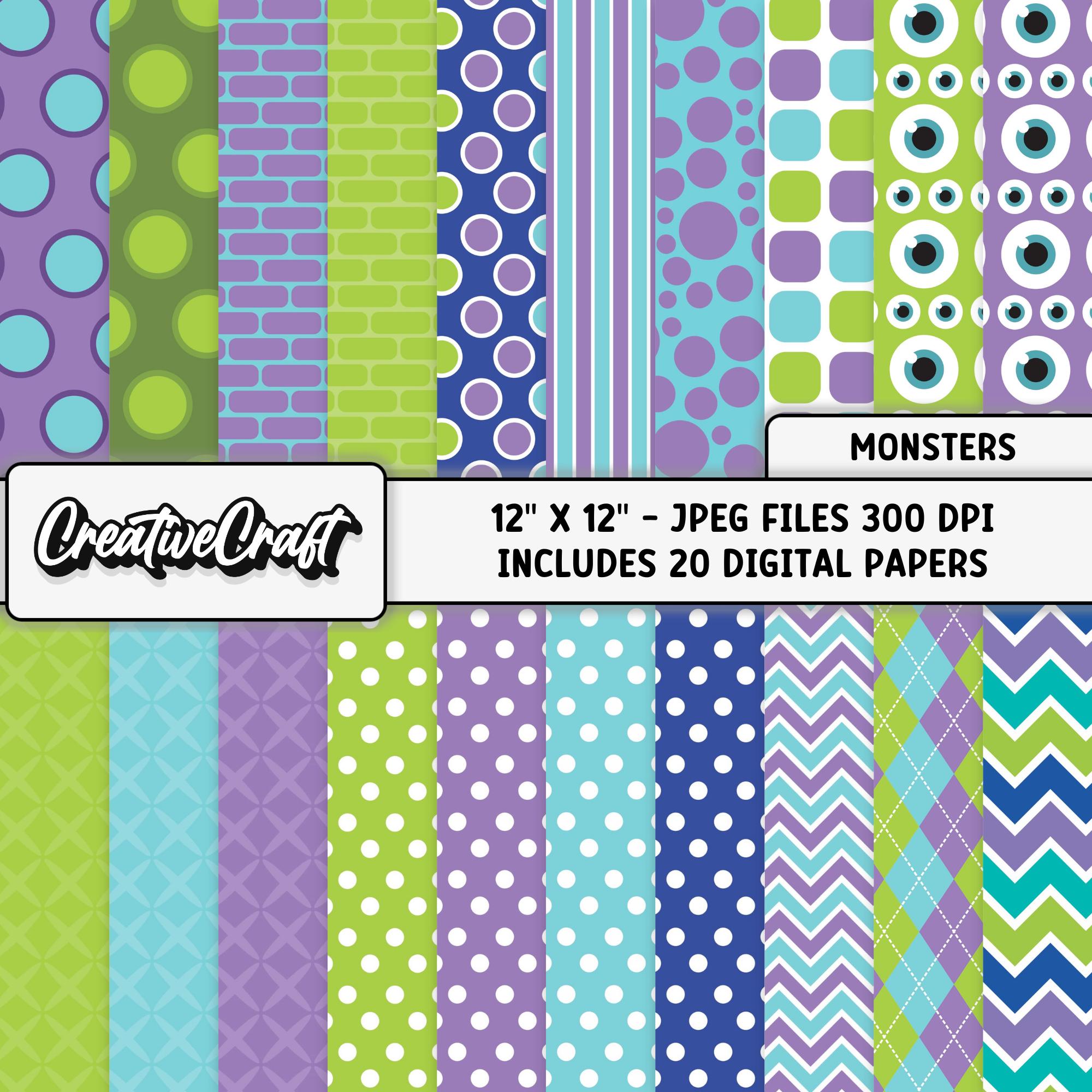 20 Monster Inc Digital Papers 300 DPI Maximum Quality, Monster Inc ...