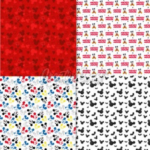 20 Mickey the Mouse Digital Papers 300 DPI Maximum Quality, Mickey ...