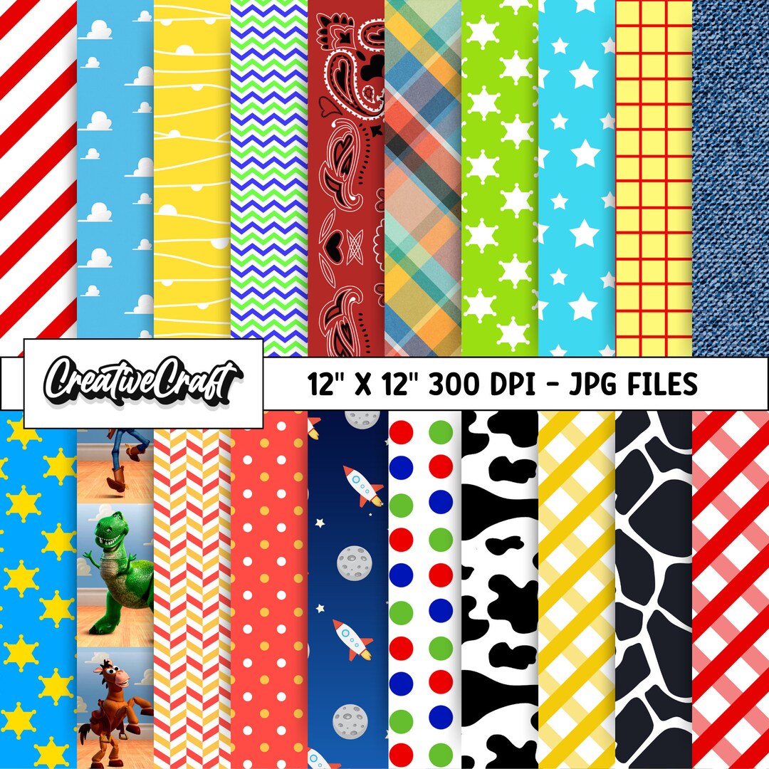 20 Toy Story Digital Papers 300 DPI Maximum Quality, Toy Story ...
