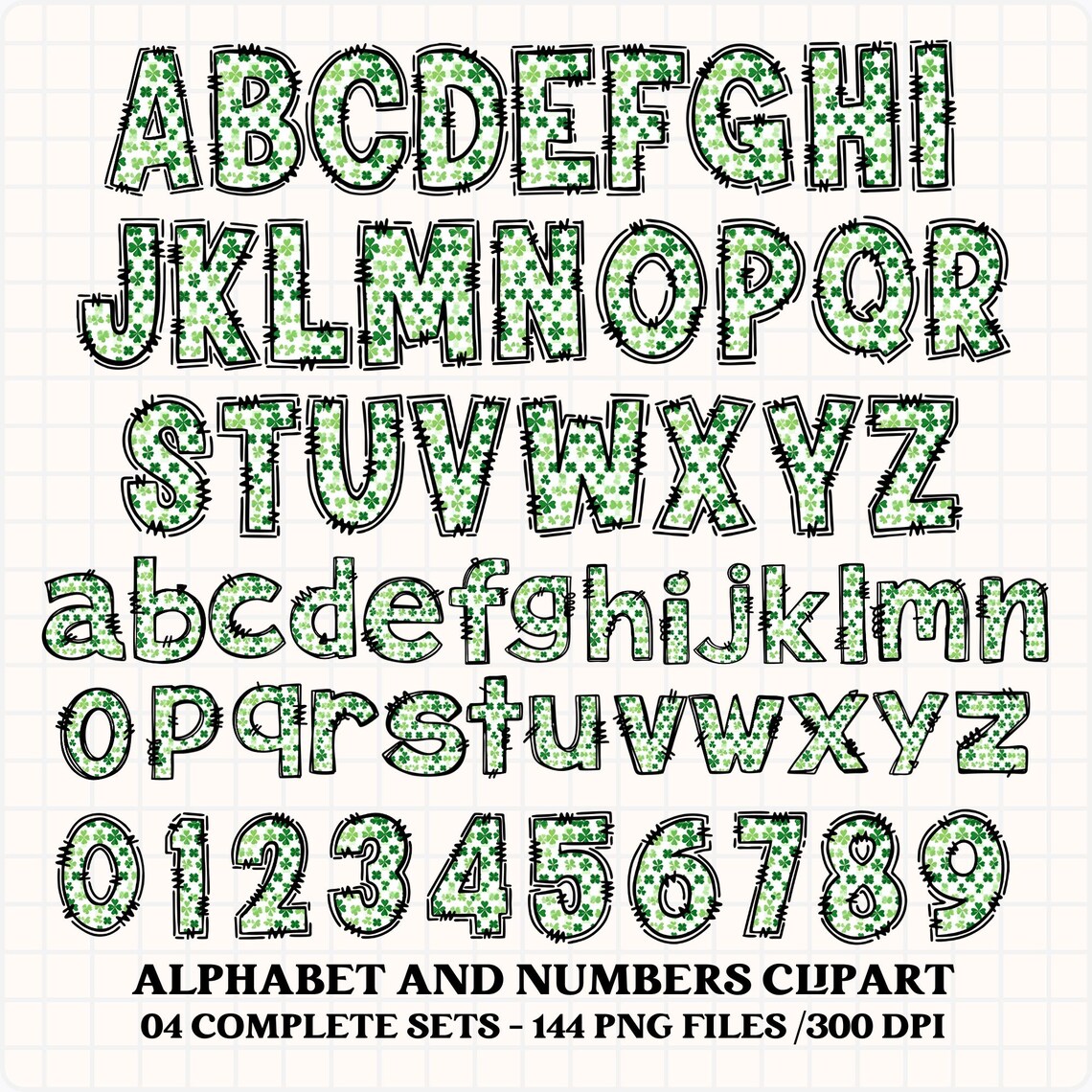 Alphabet Png Clipart Saint Patrick Day, Doodle Letters St Patrick ...