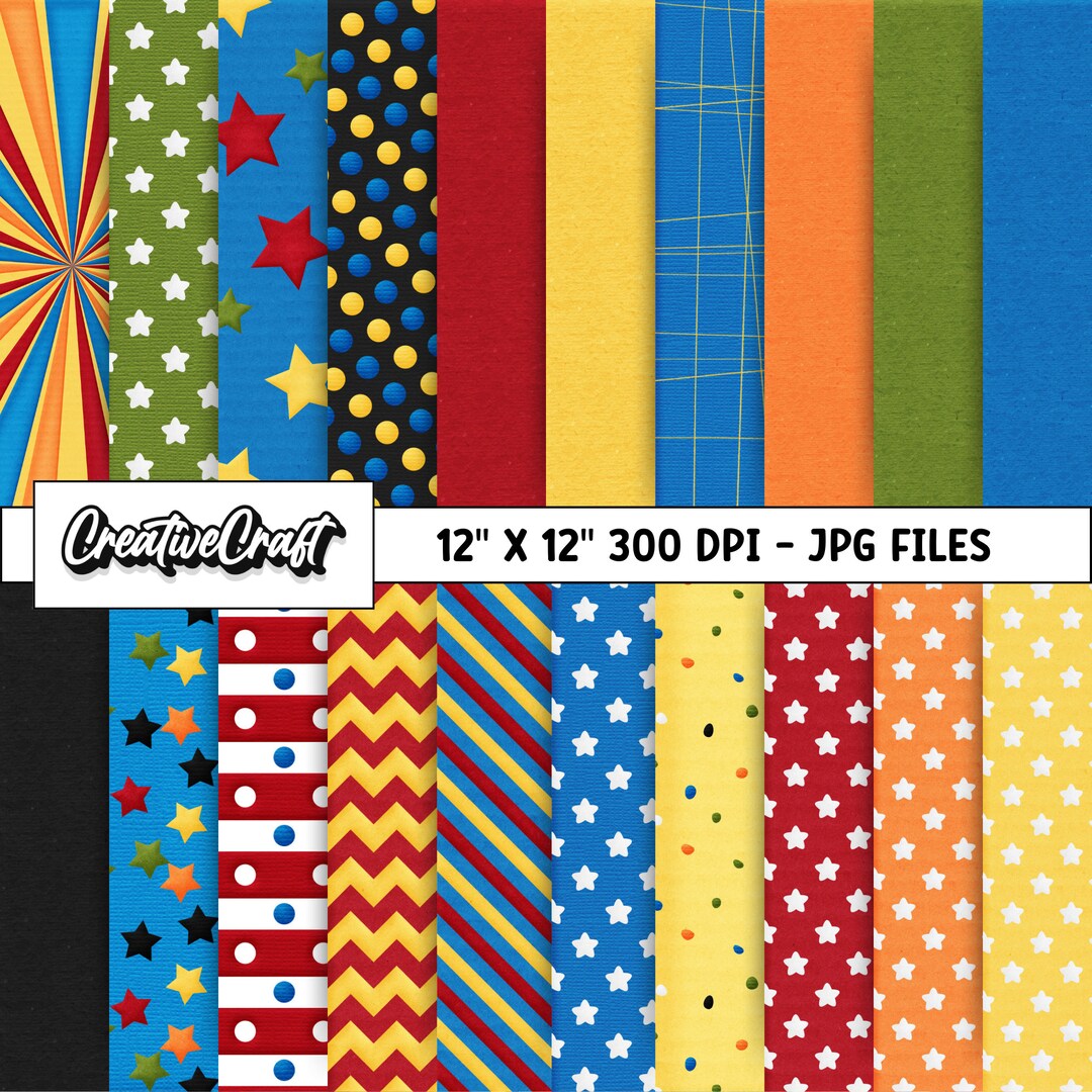 20 Superhero Comics Digital Papers 300 DPI Maximum Quality, Superhero ...