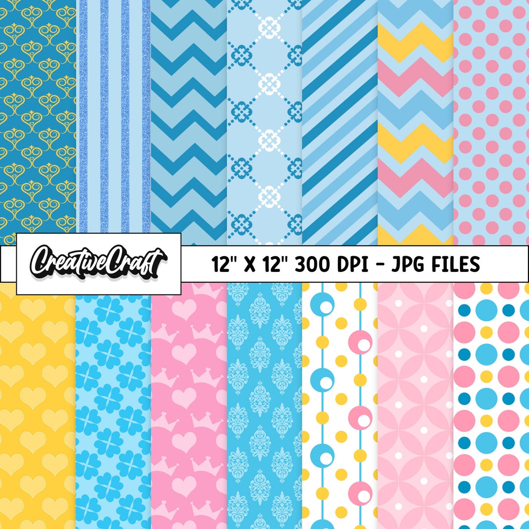 14 Princess Cinderella Digital Papers 300 DPI Maximum Quality ...