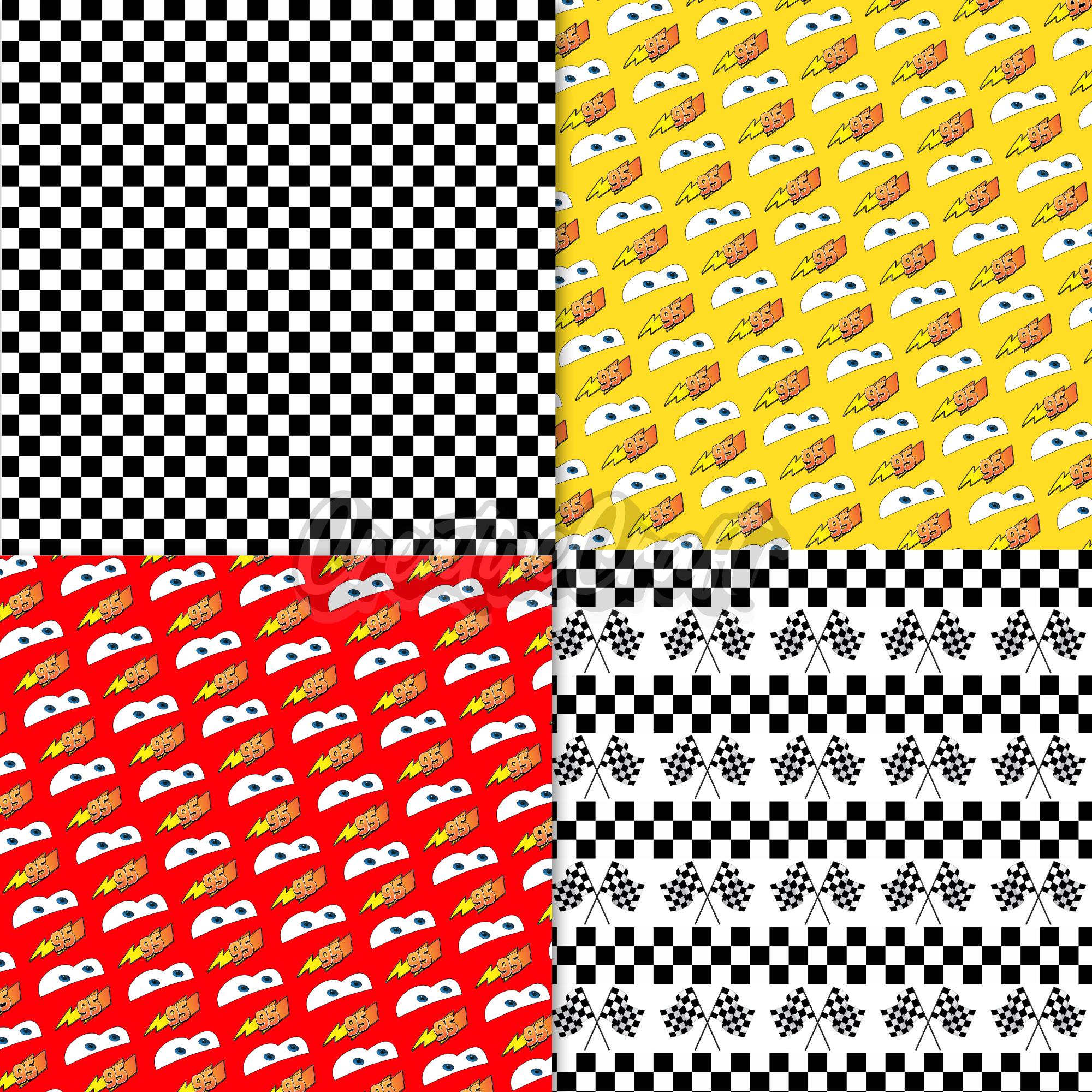 12 Lightning Mcqueen Digital Papers 300 DPI Maximum Quality, Lightning ...