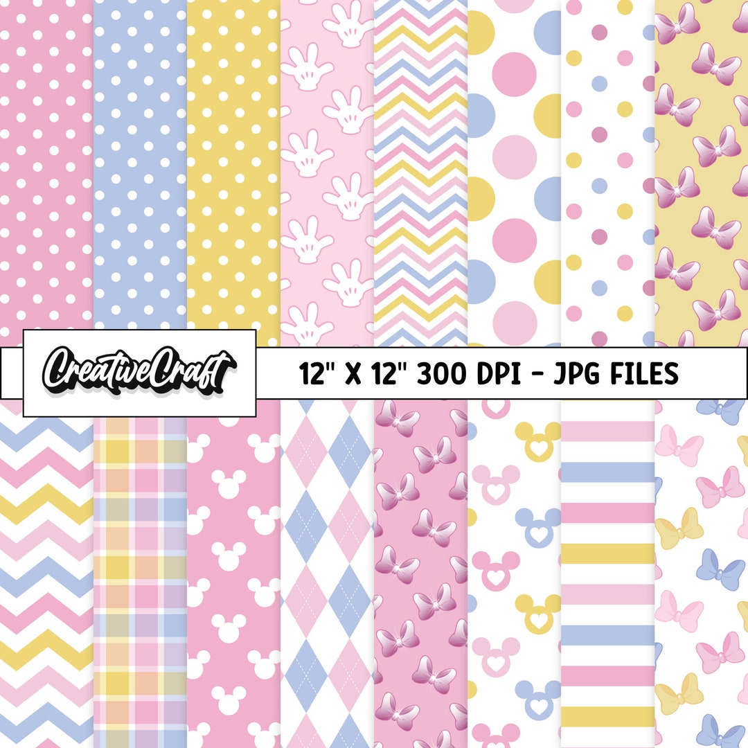 16 Minnie Mouse Baby Digital Papers 300 DPI Maximum Quality, Minnie ...