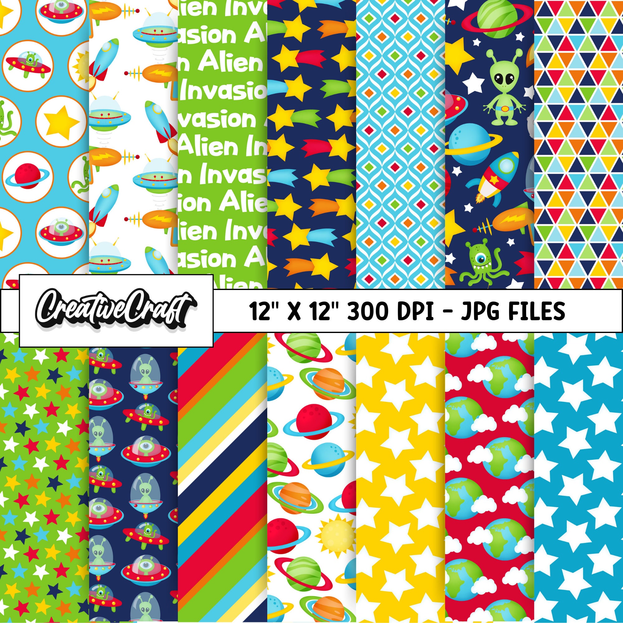 14 Outer Space Digital Papers 300 DPI Maximum Quality, Astronaut Space ...
