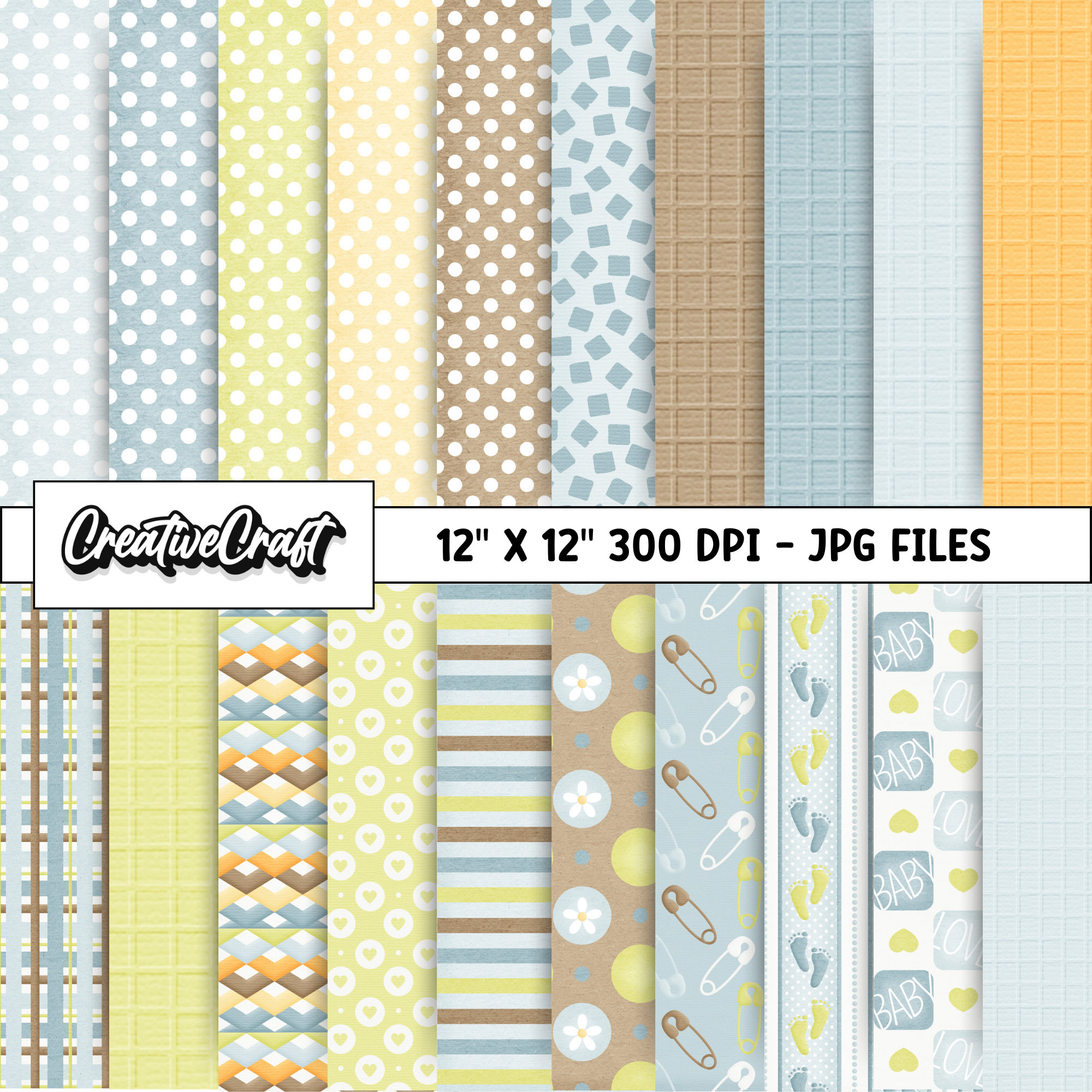 20 Baby Boy Digital Papers 300 DPI Maximum Quality, Baby Boy ...