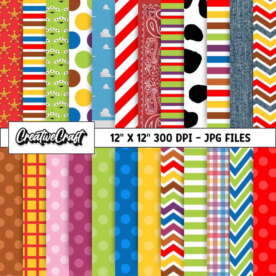 24 Toy Story Digital Papers 300 DPI Maximum Quality, Toy Story ...